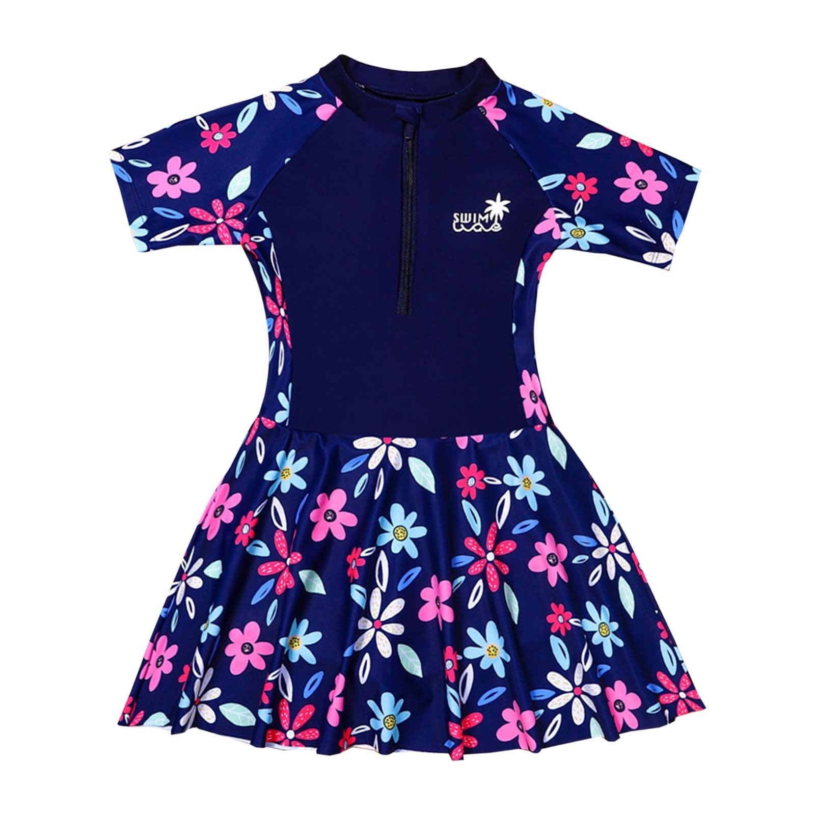 CAIVO Women Girls Swimwear Kids Split Swimwear Conservative Bathing ...