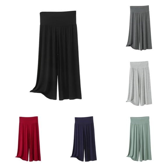 CAIVO Women High Waist Casual Capris Stretchy Summer Shorts Soft ...