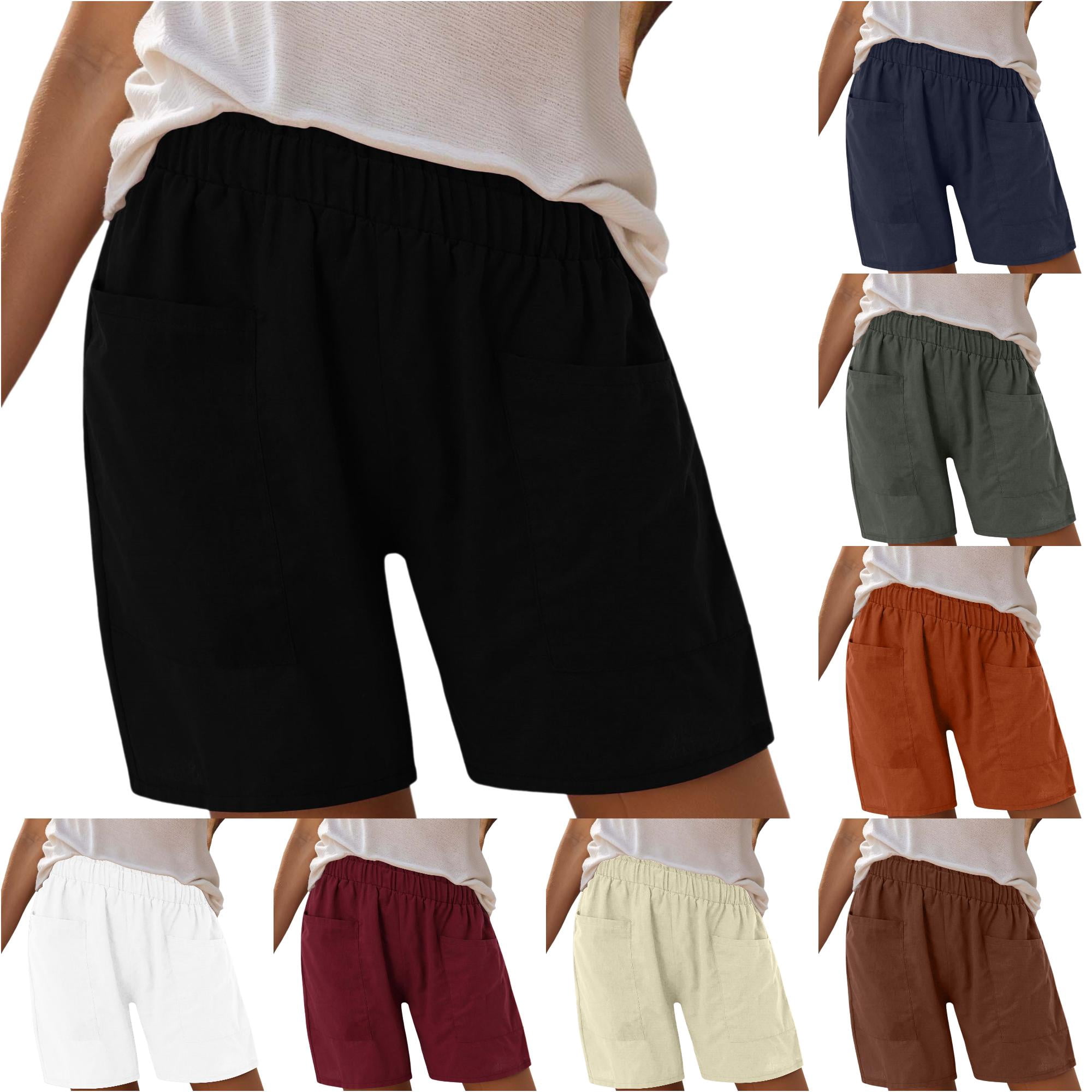 CAIVO Women High Waisted Wide Leg Shorts Casual Athletic Comfortable ...