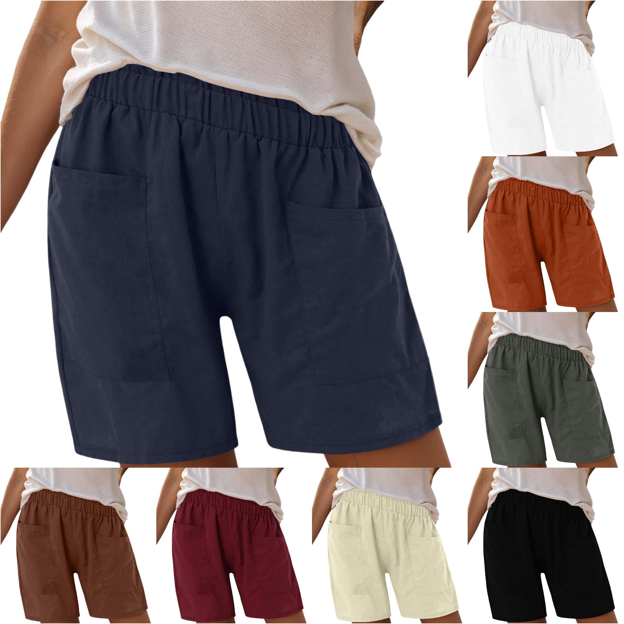 CAIVO Women High Waisted Wide Leg Shorts Casual Athletic Comfortable ...