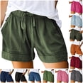 CAIVO Women Plus Sizes Comfy Drawstring Splice Casual Elastic Waist ...