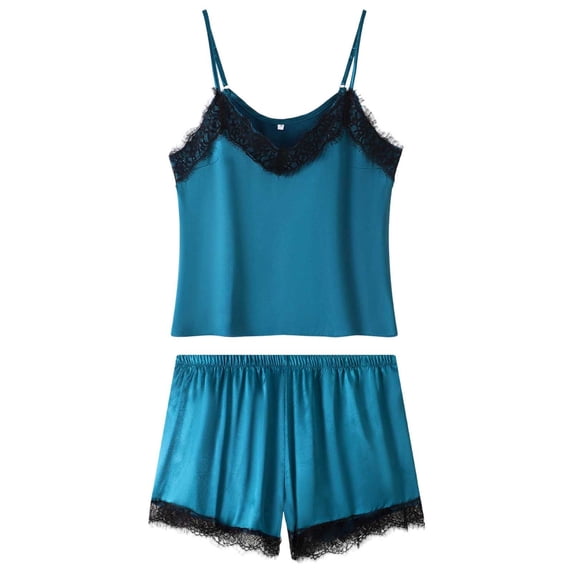 CAIVO Women Satin Sleeveless Spaghetti Strap Camisole Pajama For ...
