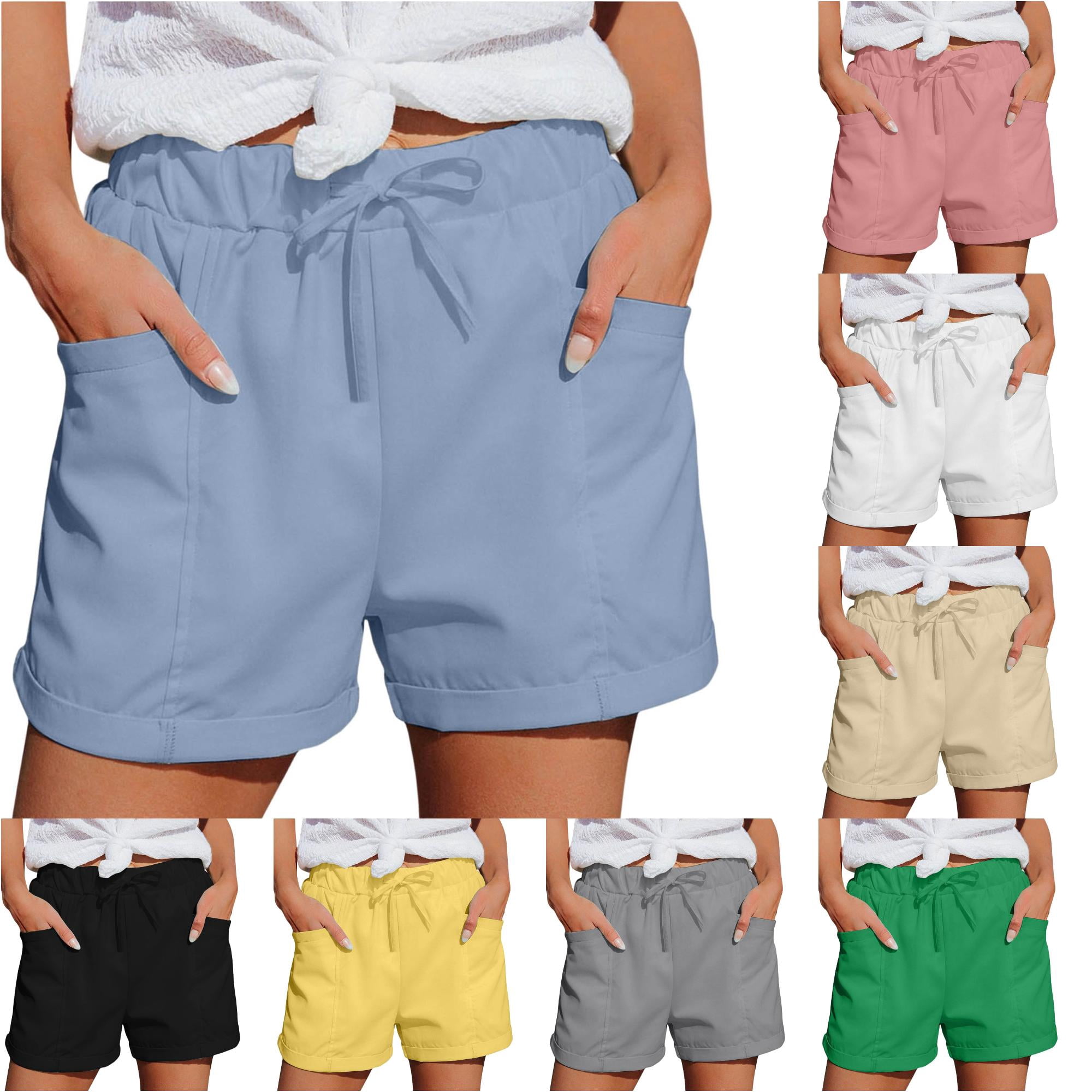 CAIVO Women Straight Leg Casual Shorts High Waist Sports Loose Fashion ...