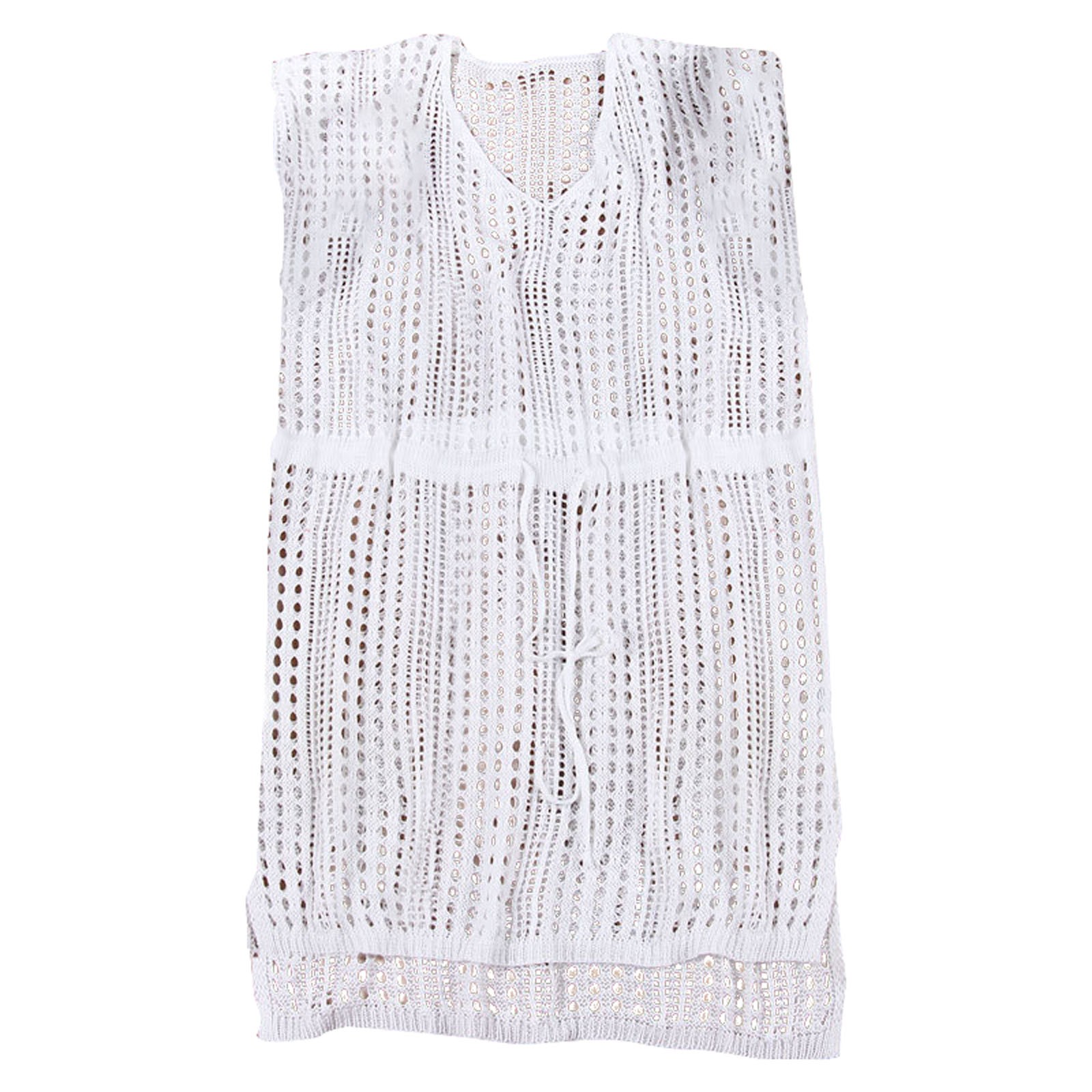 CAIVO Women Swimwear Hollowed Out Beach Sunscreen Smock With Spaghettis ...