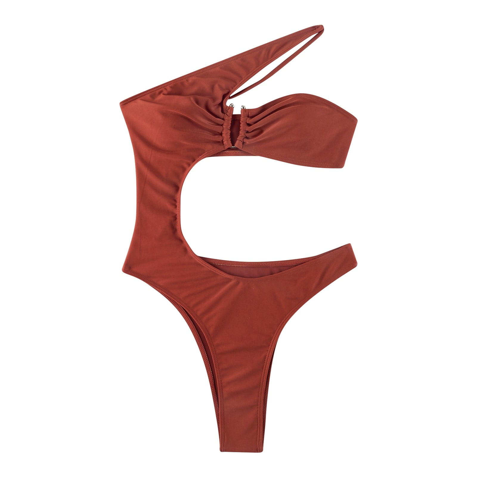 CAIVO Women Swimwear Personality Fashion Comfortable Solid Color One ...