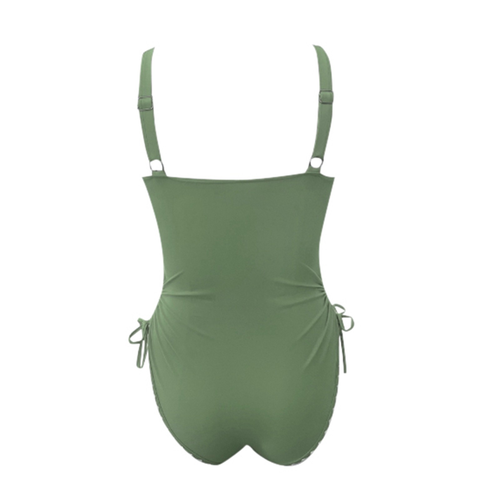 CAIVO Women Swimwear Solid Color Swimsuit With Edge Embroidery Elegant ...