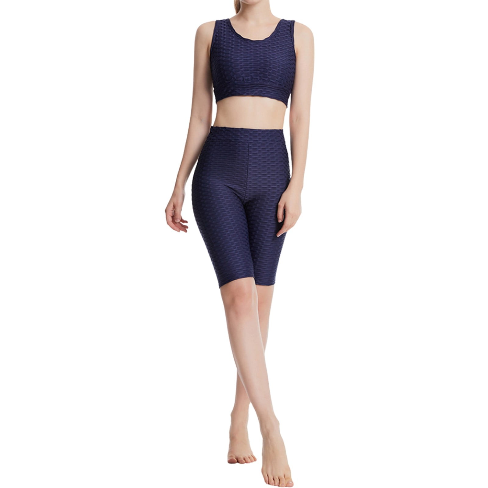 CAIVO Women Swimwear Stretchy Tight Yoga Solid Color Tops And ...