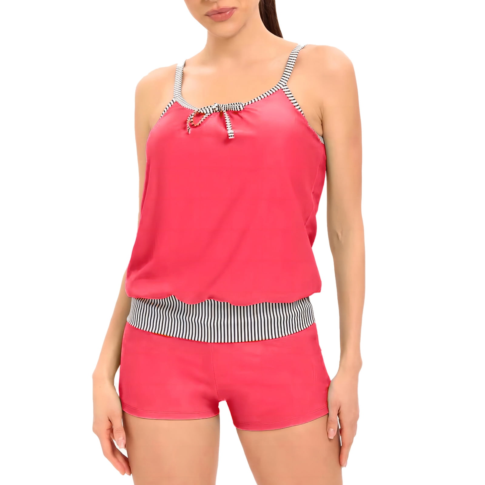 CAIVO Women Swimwear Tankini 2PCS Normal Swimsuit High Waisted Bathing ...