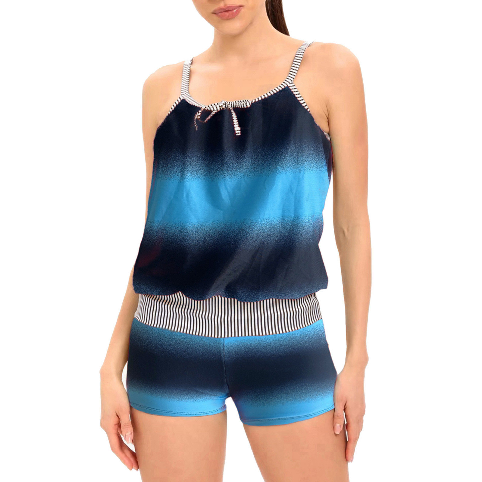 CAIVO Women Swimwear Tankini 2PCS Normal Swimsuit High Waisted Bathing ...