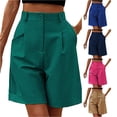 CAIVO Women Thin High Waist Loose Slim Straight Casual Shorts Workout ...