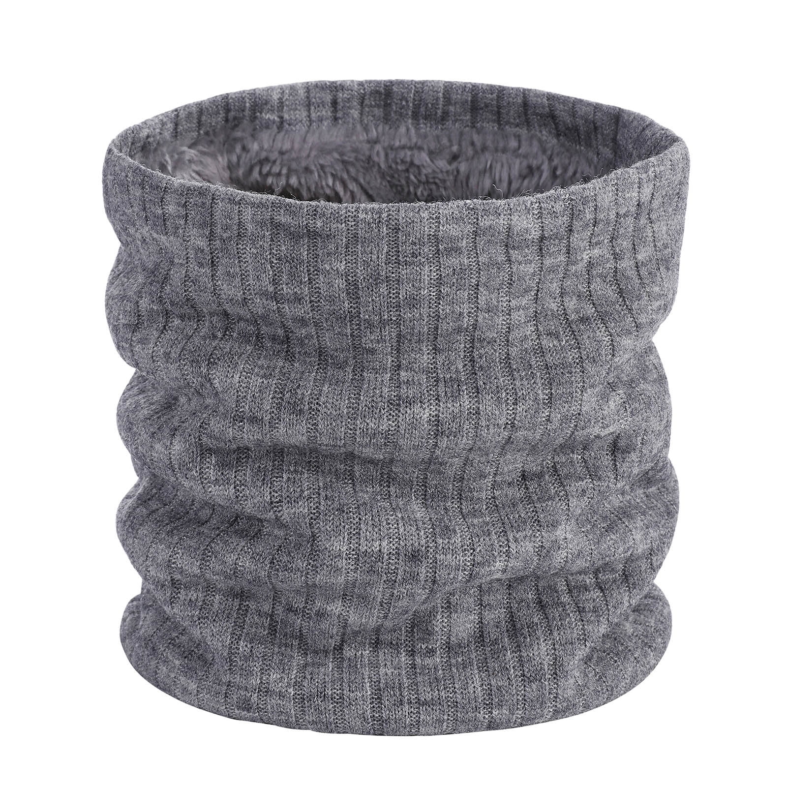 CAIVO Women Winter Double Layer Velvet Warm Neck Cover Solid Color Yarn ...