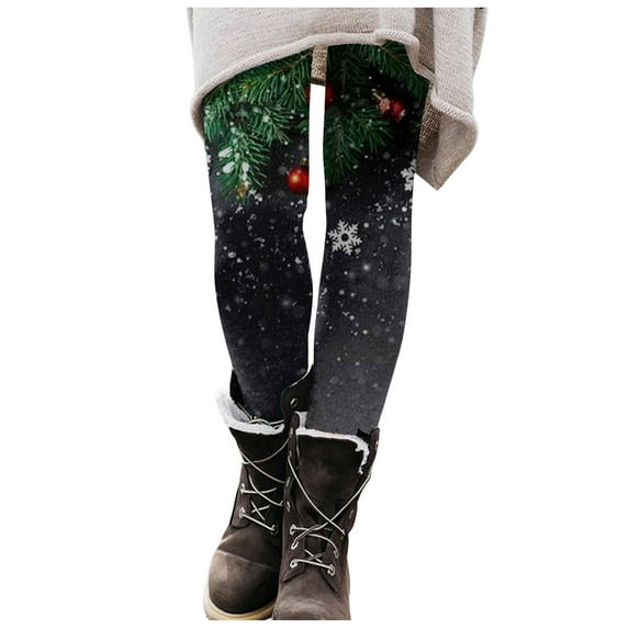 CAIVO Women's Christmas Pattern Fashion Casual Slim Pants Leggings ...