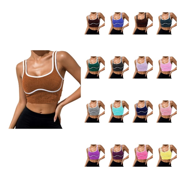 CAIVO Womens Athletic Tank Tops Breathable Square Neck Tight Color ...
