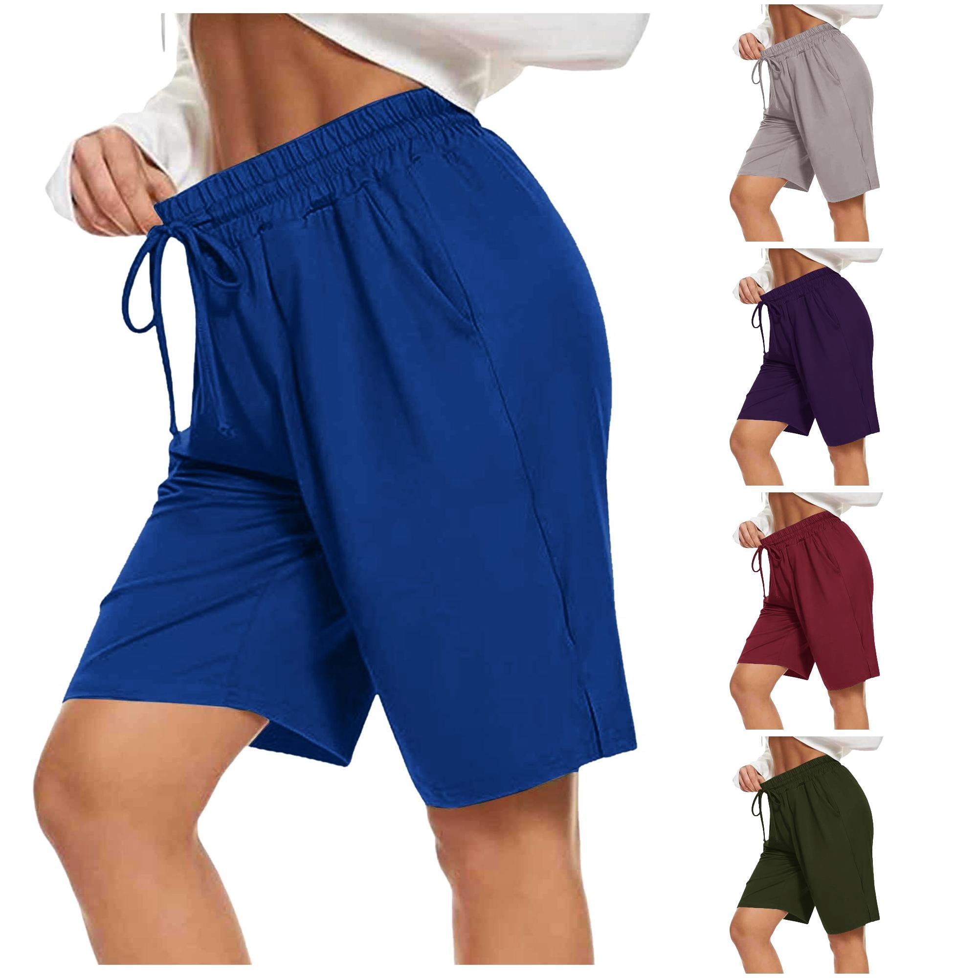 CAIVO Womens Casual Running Shorts Workout Elastic Waist Athletic Yoga ...
