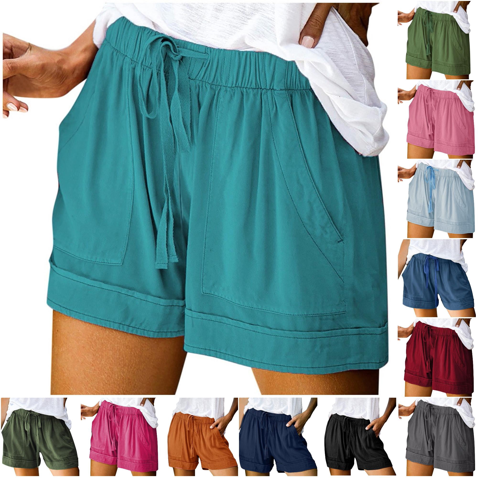 CAIVO Womens Comfy Drawstring Splice Casual Elastic Waist Pocketed ...