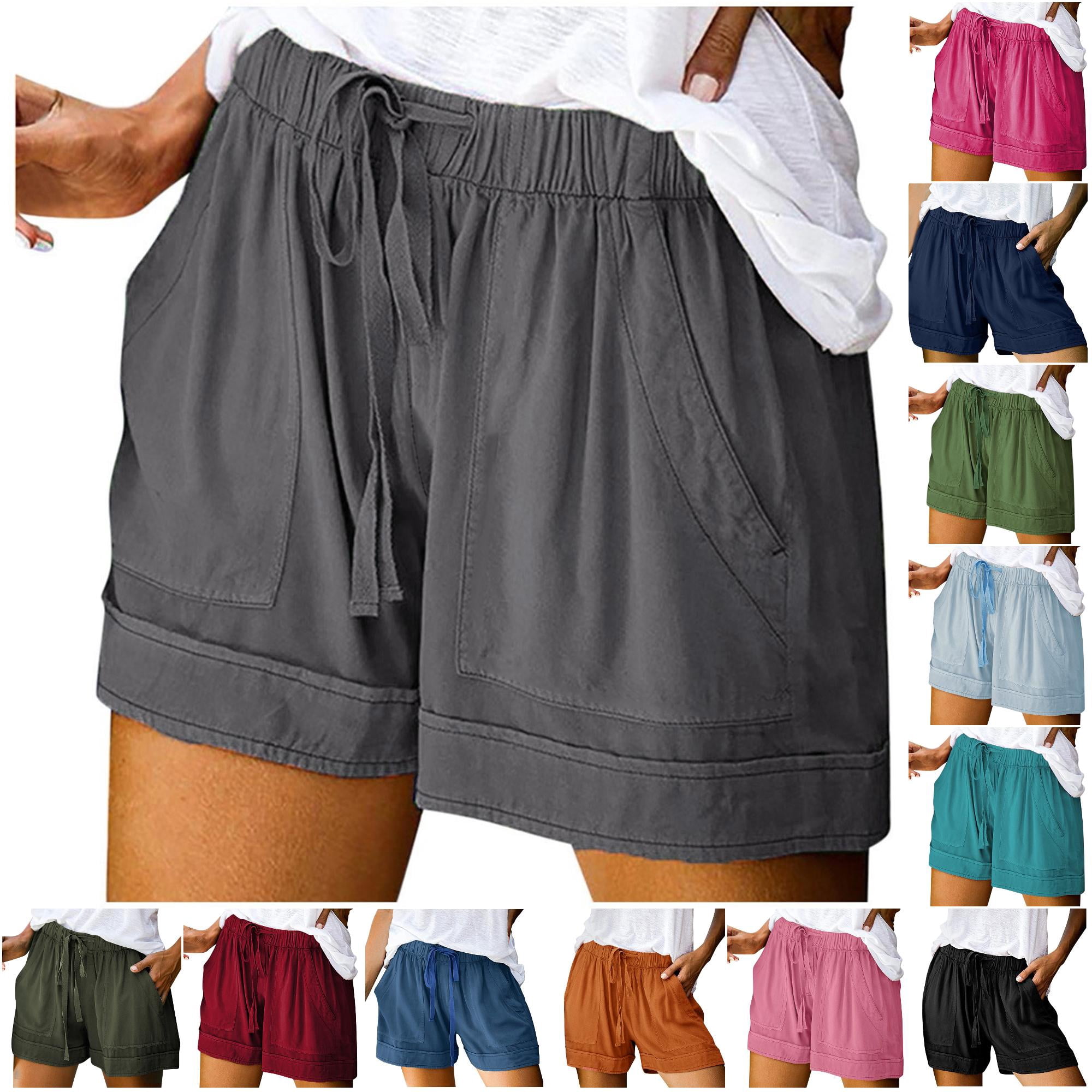CAIVO Womens Comfy Drawstring Splice Casual Elastic Waist Pocketed ...