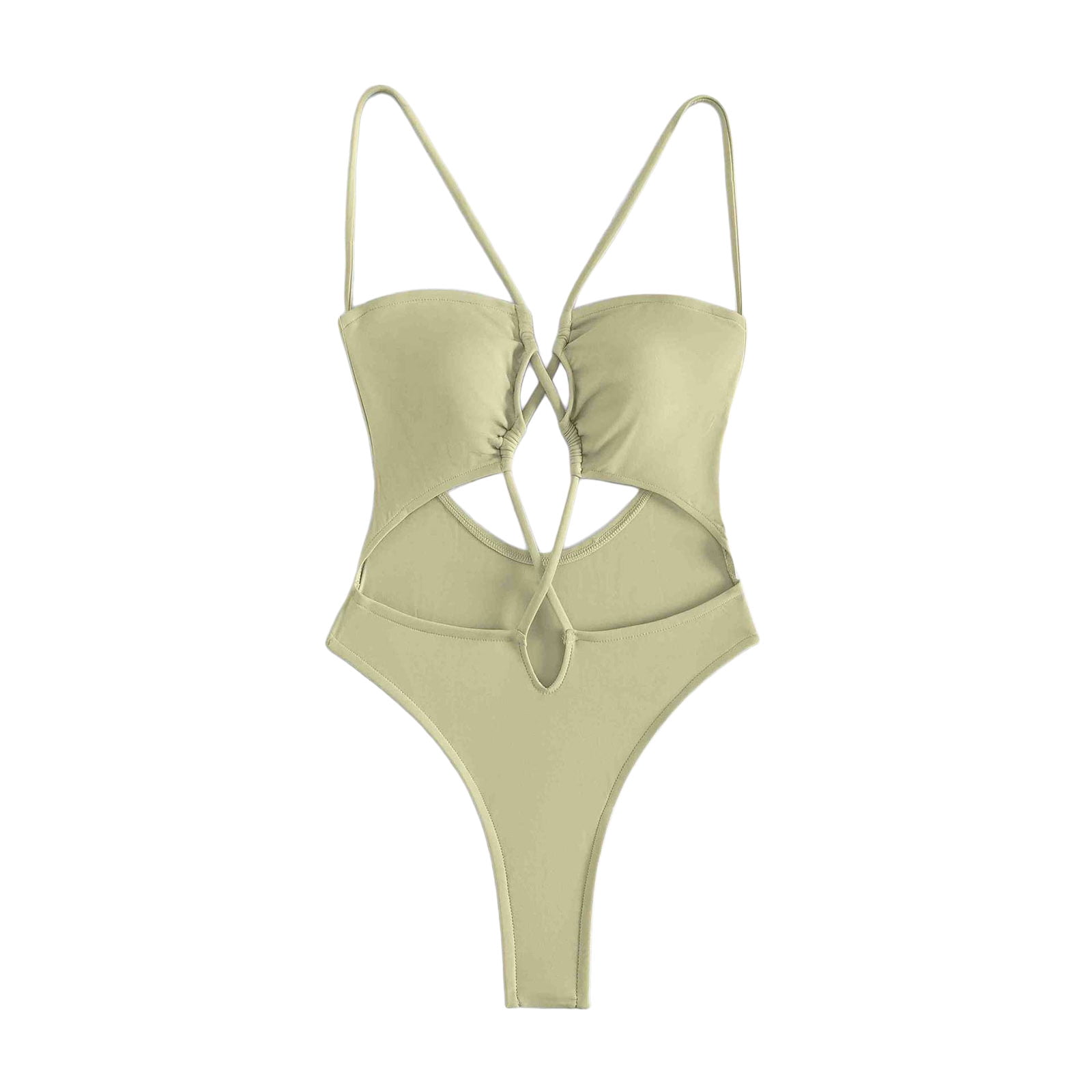 CAIVO Womens Summer Beach Bikini Large Swimsuit Fashion Solid Color ...