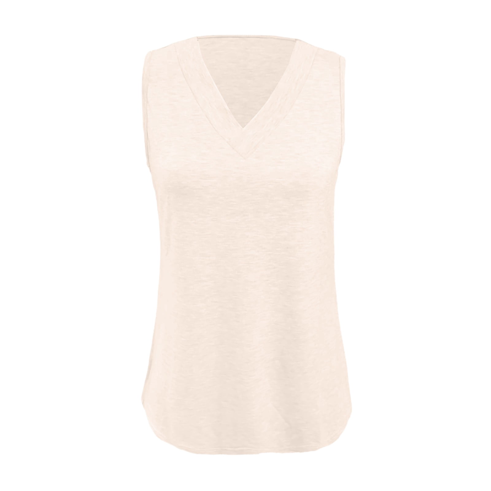 CAIVO Womens Tank Tops Casual V Neck Sleeveless Loose Fit Solid Color ...
