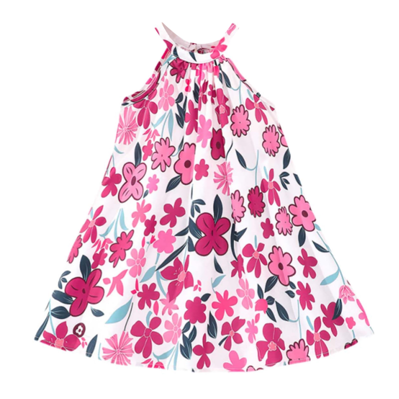 CAIXAI Baby Girl Dresses Boho Dresses Spaghetti Strap Girls Floral ...