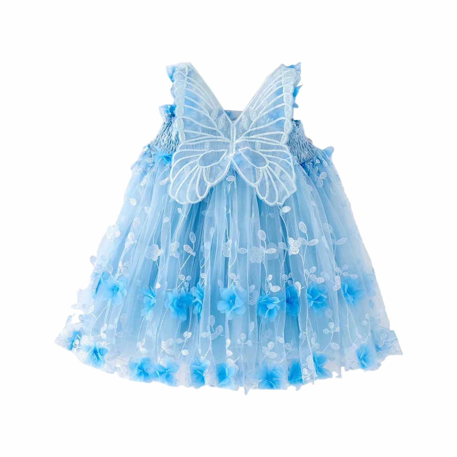CAIXAI Kids Dresser Cami Dress Sleeveless Toddler Girls Floral Applique ...