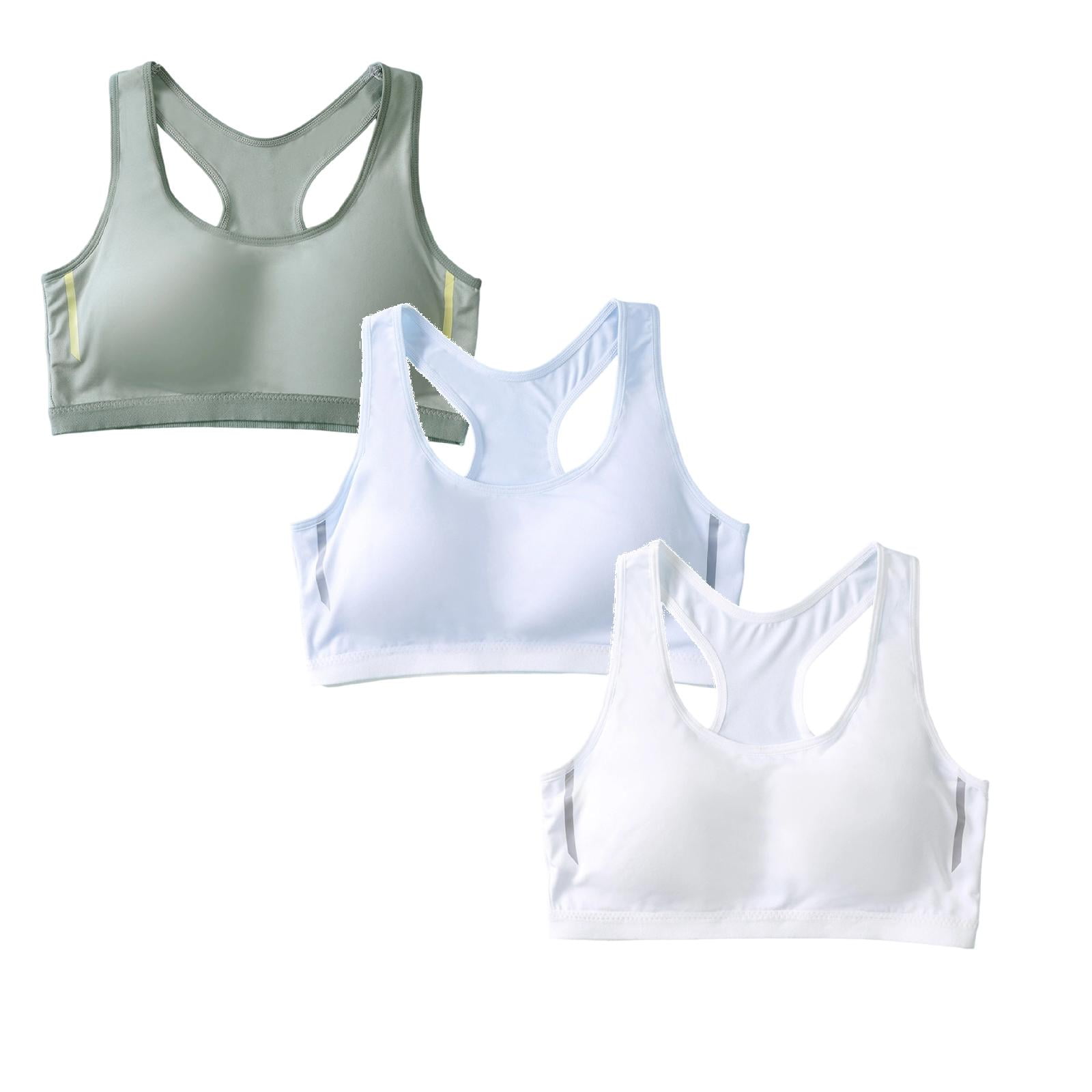 CAIXIA 3 Pack Teen Girls Training Bra Supportive Seamless Sports Bras ...
