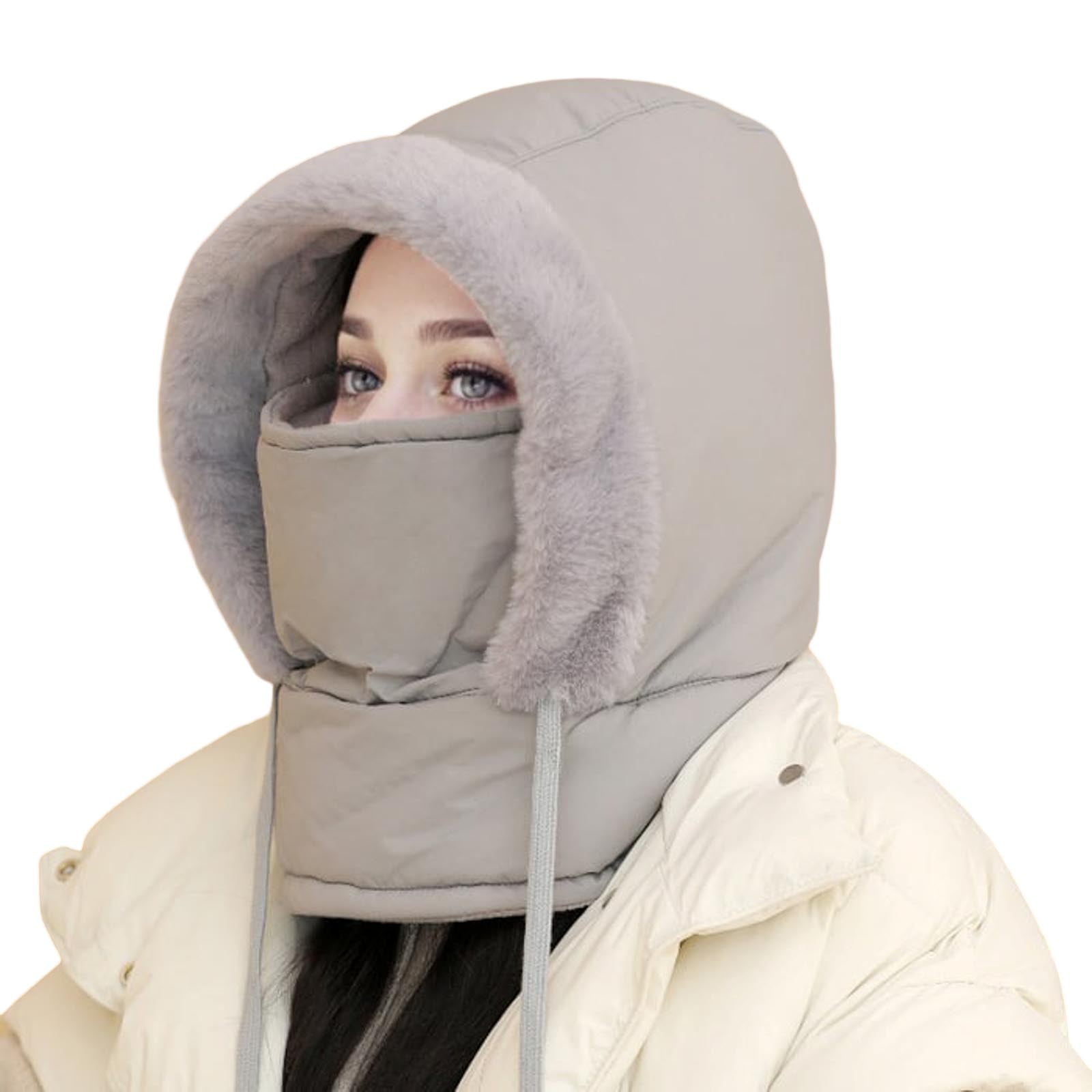 CAIXIA 3 in 1 Beanie Hat with Scarf and Mask Winter Ski Hood Hat with ...