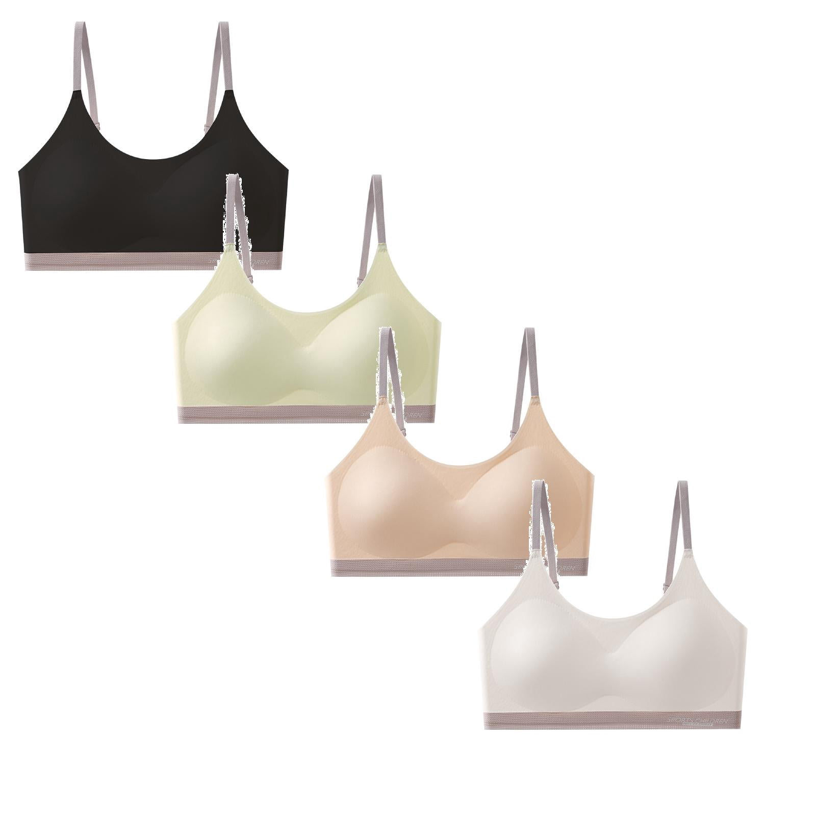 CAIXIA 4 Pack Training Bras for Girls Seamless Cami Bralettes Sports ...