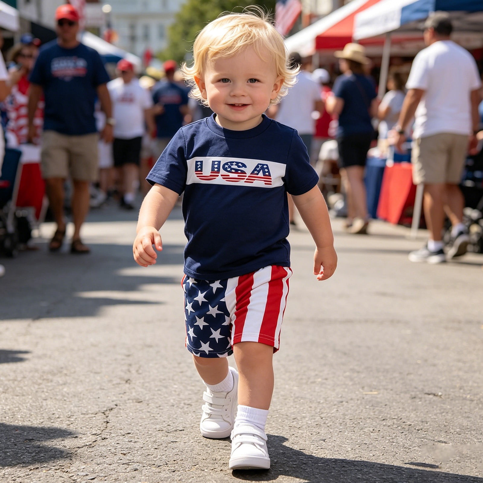 CAIXIA 4th Of July Toddler Girl Outfit America 250 Flag Boys 4th Of ...