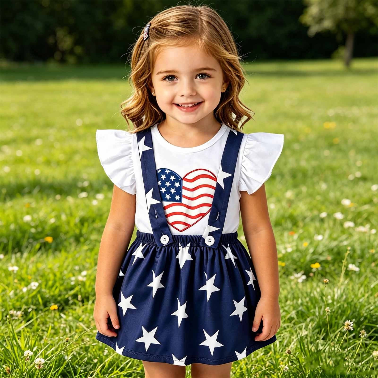 CAIXIA 4th Of July Outfits 250th Anniversary Flag Girls Patriotic ...