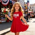 CAIXIA 4th of July Dresses for Girls USA Patriotic Dress American Flag ...