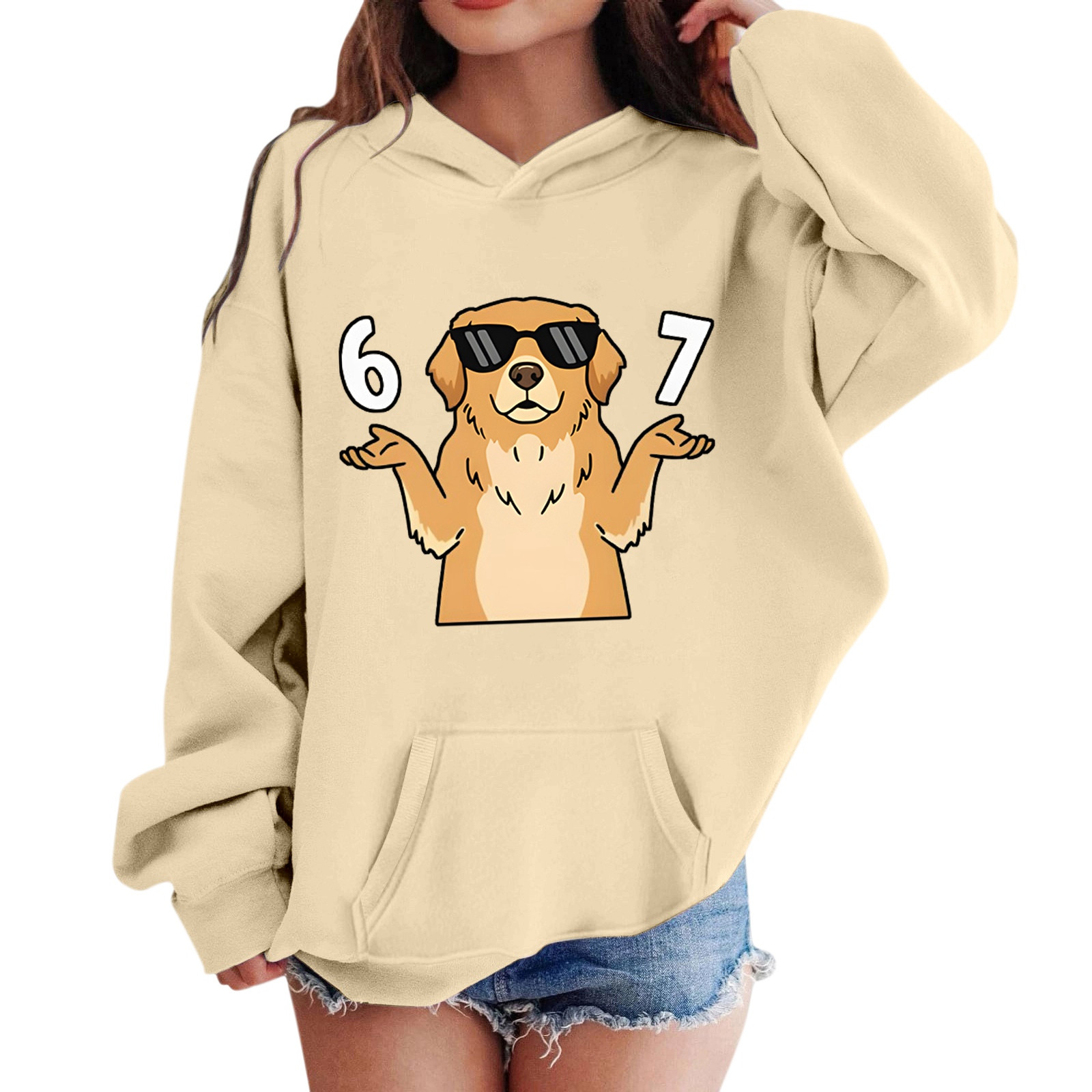 CAIXIA 67 Hoodie Kids 6 7 Meme Six Seven Comfy Sweatshirt Long Sleeve ...