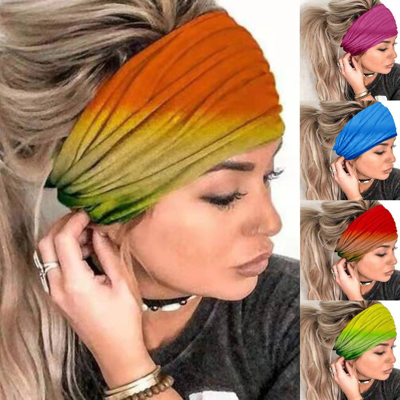 CAIXIA Boho Headbands For Women Printed Bandana Headband Womens Elastic ...