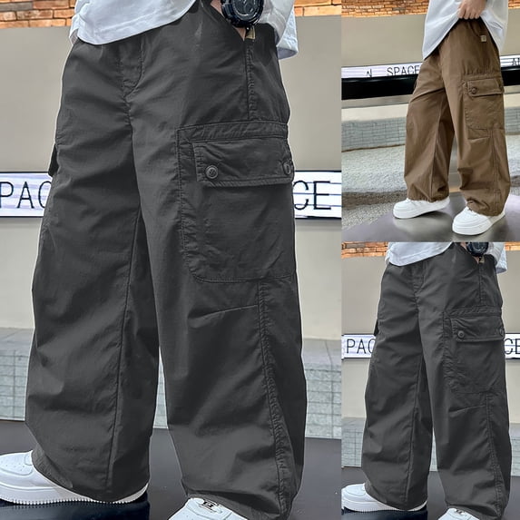 CAIXIA Boys Baggy Cargo Pants Trendy Casual Parachute Pant Loose Fit ...