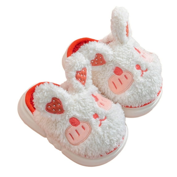 CAIXIA Boys Slippers Size 3,Girls Slippers Winter Warm Fuzzy Shoes For ...