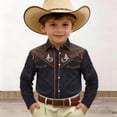 CAIXIA Boys Western Shirt Embroidered Pearl Snap Button Down Cowboy ...