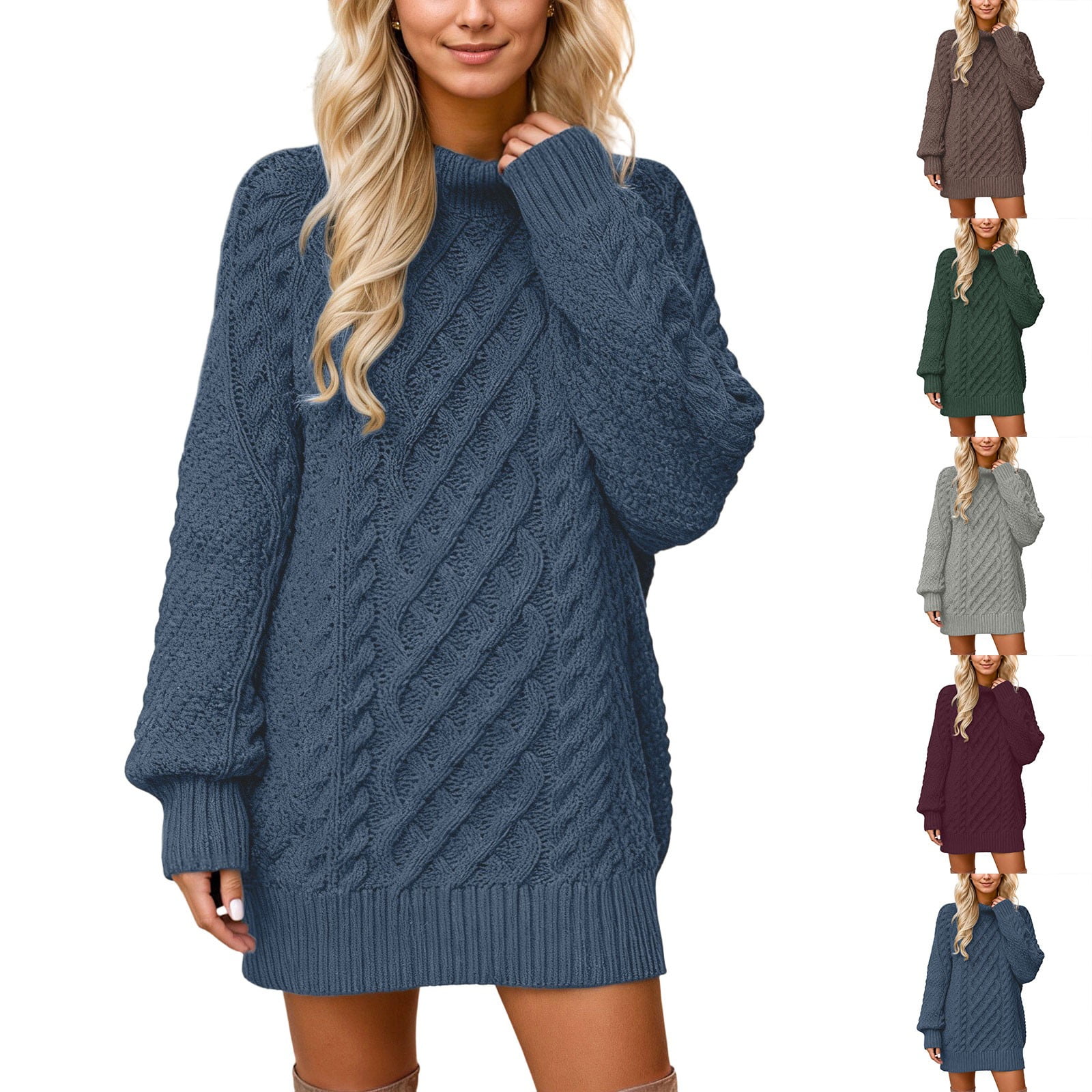 CAIXIA Cable Knit Sweater Women Chunky Knit Pullover Sweater Oversized ...
