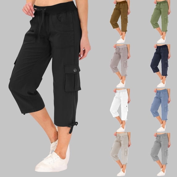 CAIXIA Capri Pants for Women Summer Quick Dry Cargo Capris with Pockets ...