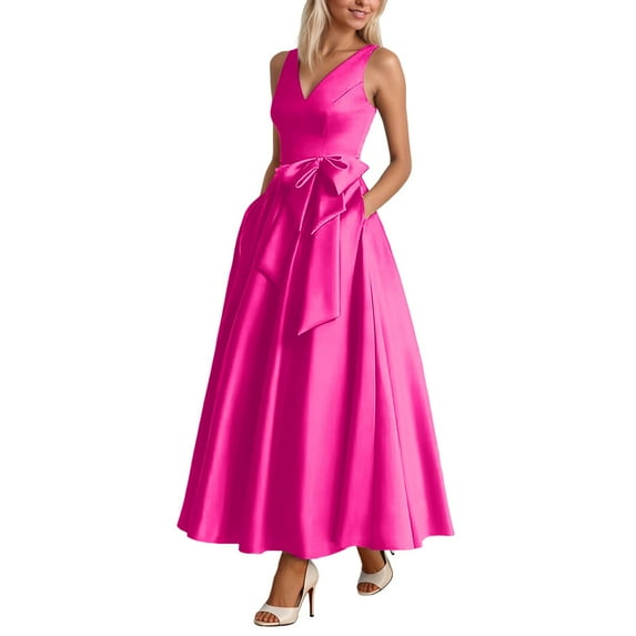CAIXIA Club Dresses For Women Elegant Formal Evening Gown Satin Banquet ...