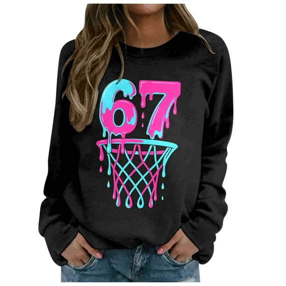 CAIXIA Crewneck Sweatshirts Women Graphic Long Sleeve Crew Long Sleeve ...