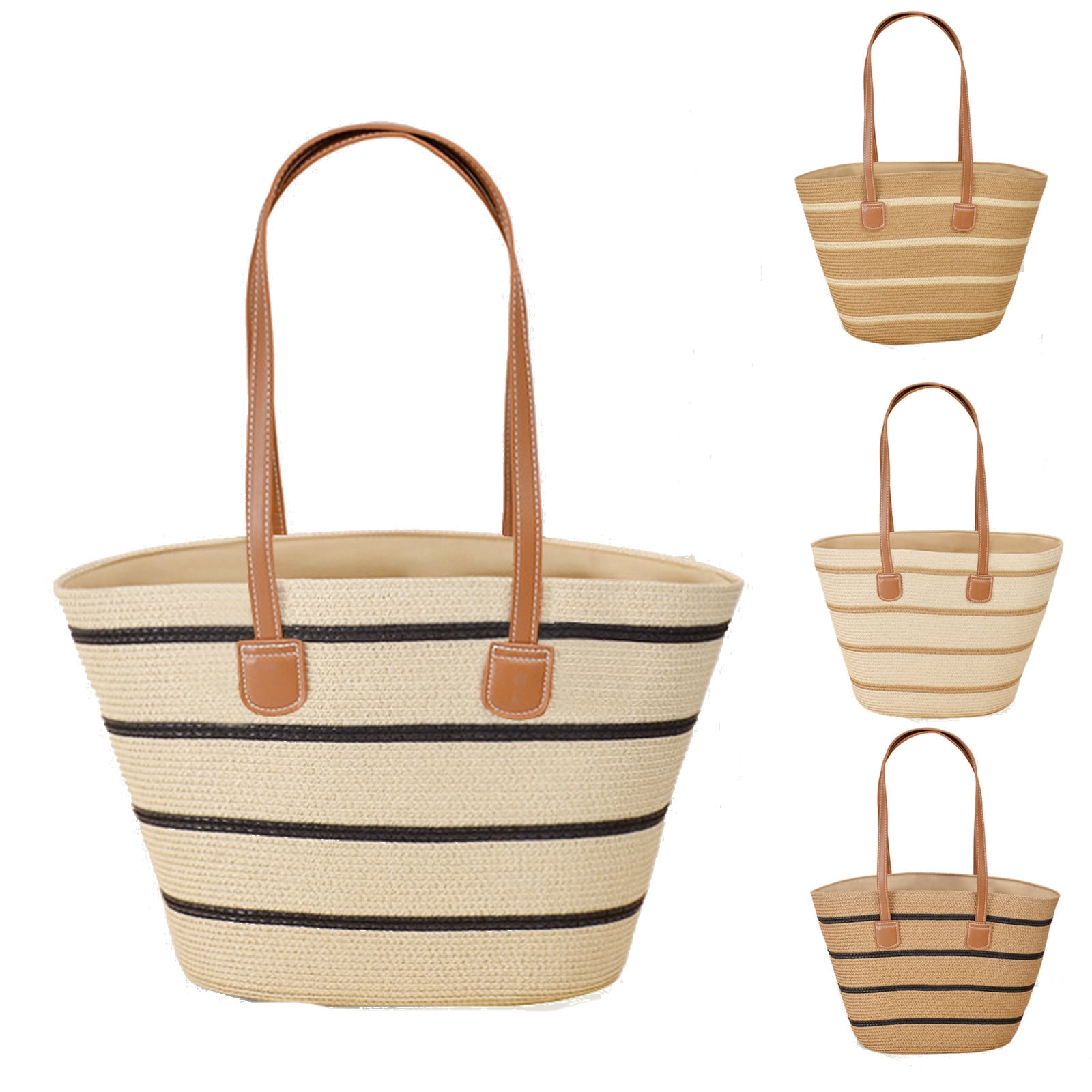 CAIXIA Crochet Beach Bag,Boho Women Tote with Leak-Proof Lining for ...