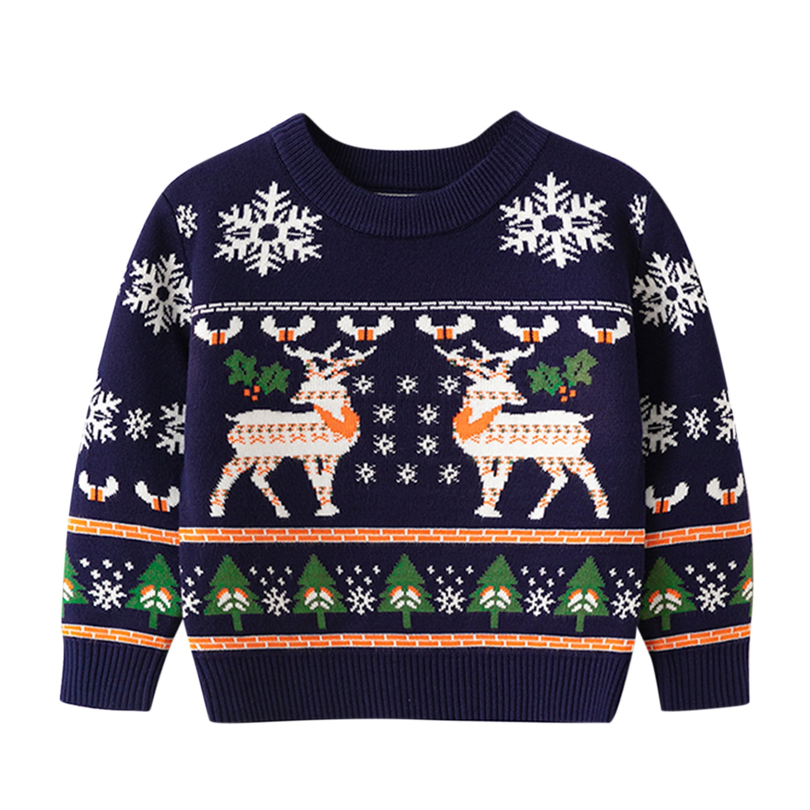 CAIXIA Cute Sweaters For Kids,Toddler Boys Girls Christmas Cartoon Deer Snowflake Sweater Long ...
