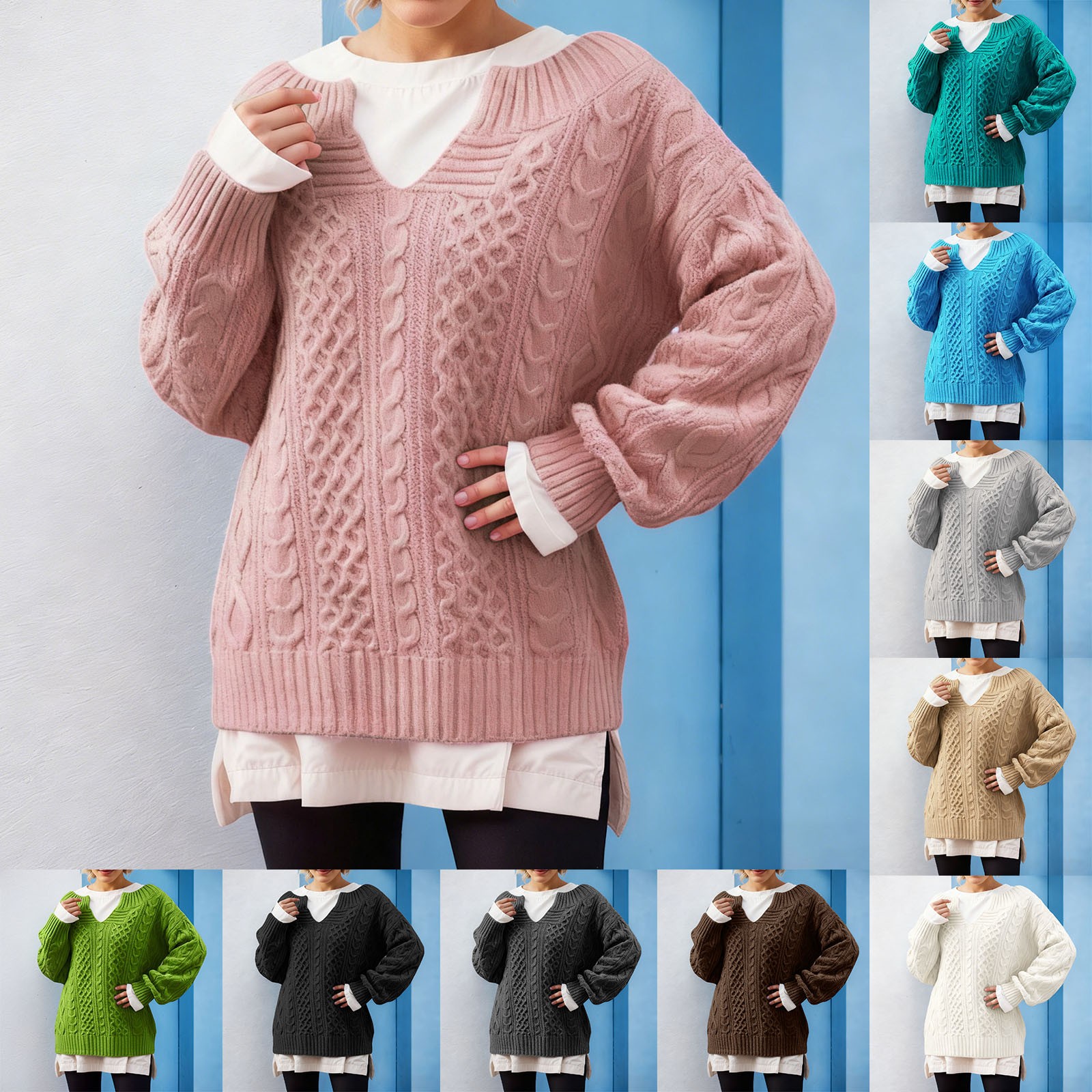 CAIXIA Cute Sweaters For Women Knit Sweater Winter Warm Soft Turtleneck ...