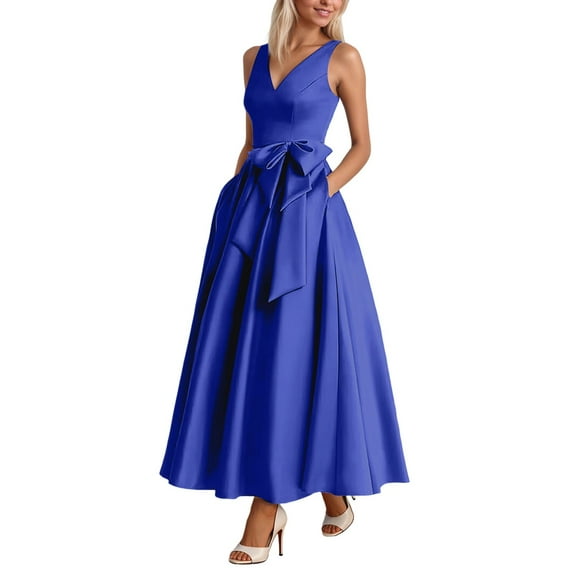 CAIXIA Dresses For Women Plus Size Elegant Formal Evening Gown Satin ...
