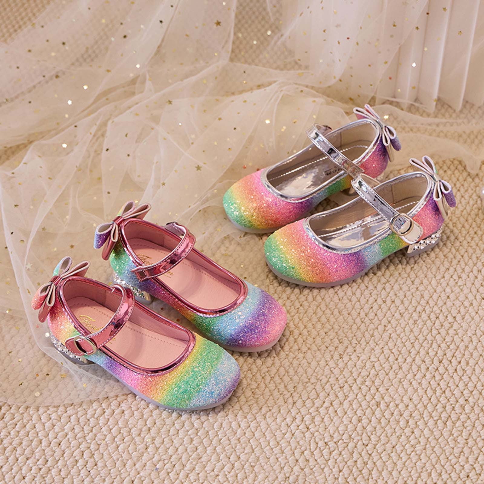 CAIXIA Dressy Sandals Girls Girls Sandals Ankle Strap T-Strap Low Heel ...