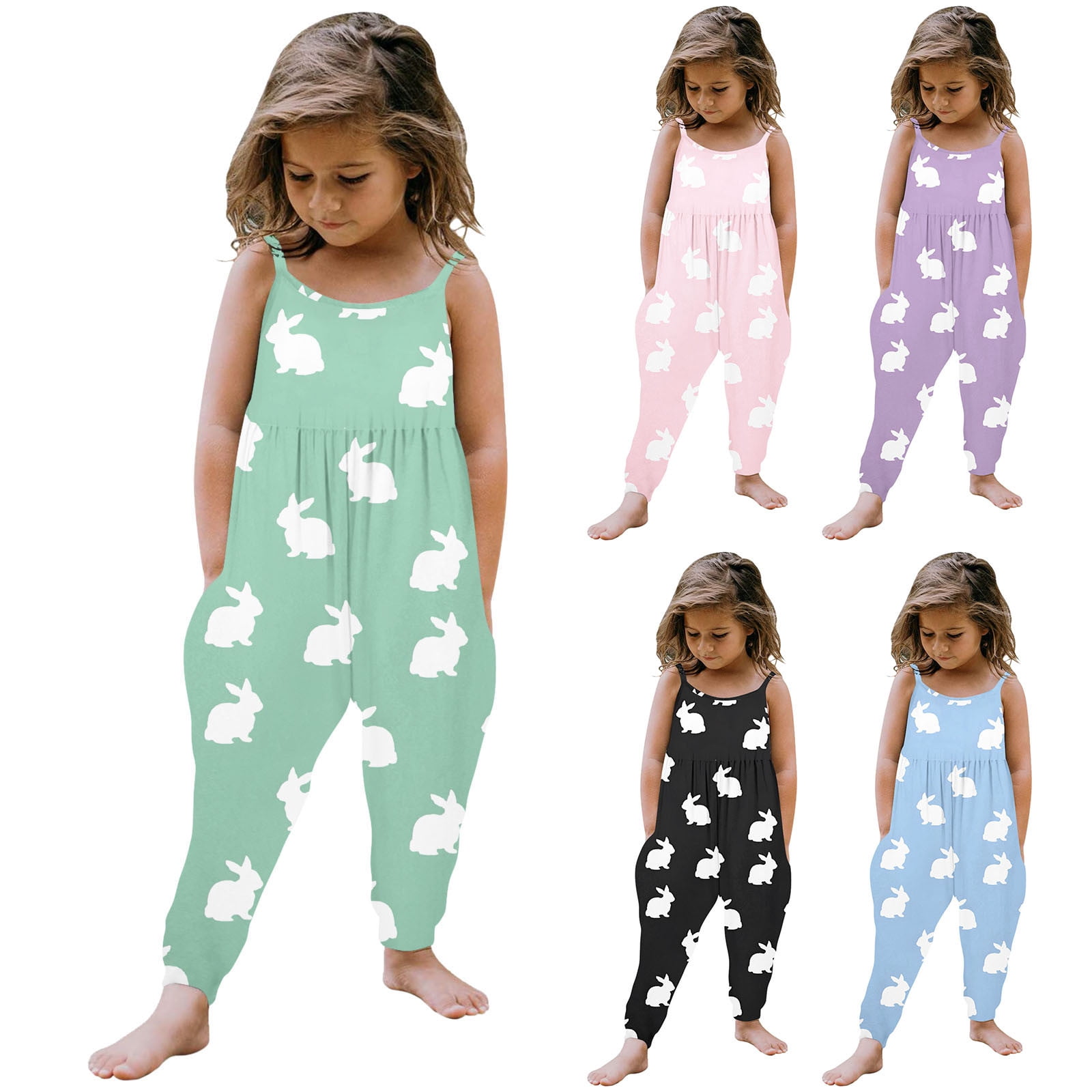 CAIXIA Easter Toddler Girls Kids Jumpsuit One Piece Playsuit Strap ...