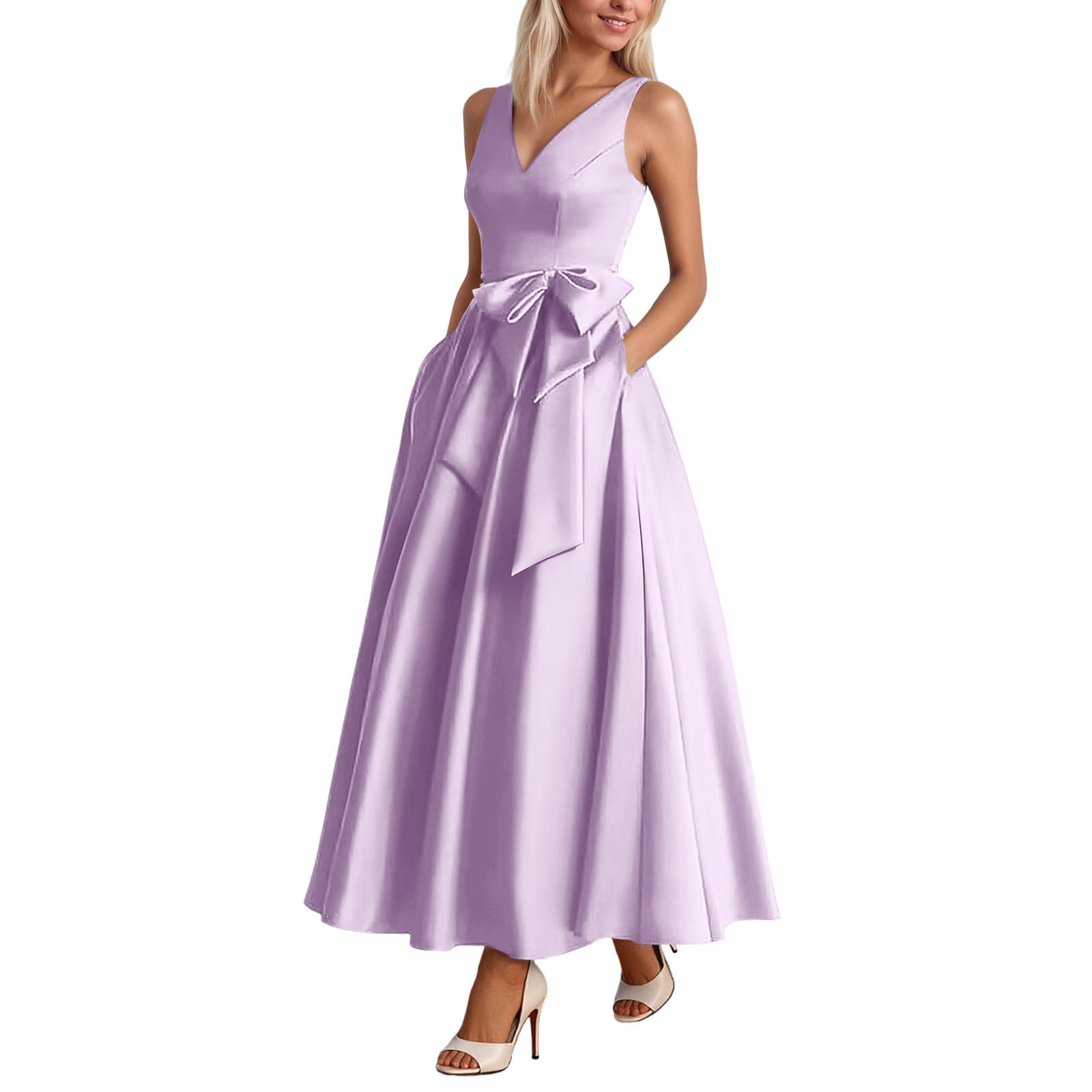 CAIXIA Elegant Dresses For Women Elegant Formal Evening Gown Satin ...