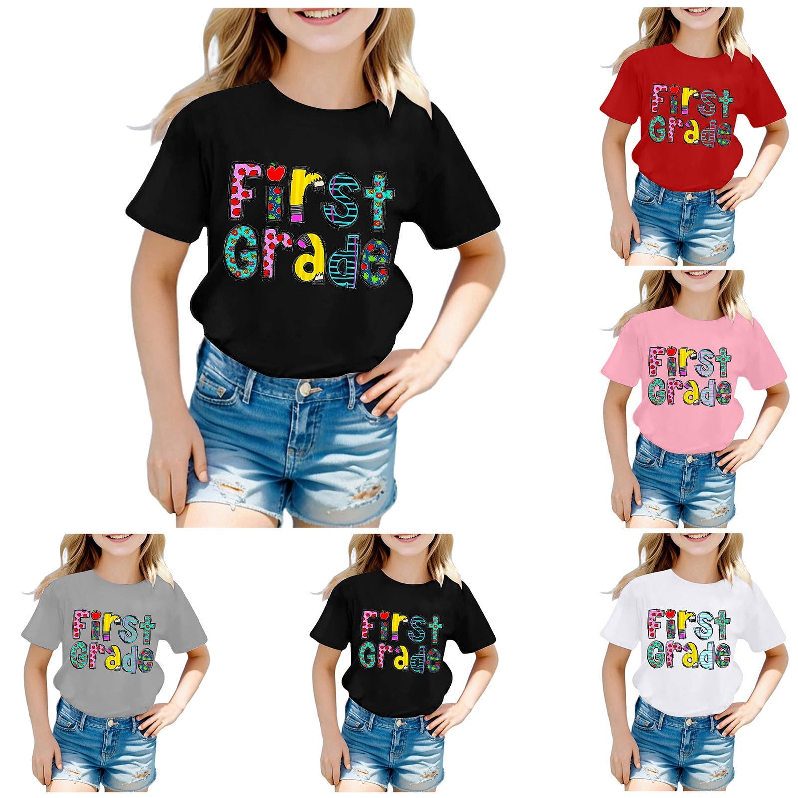 CAIXIA First Day Of School Shirt Kids Kindergarten Pre K First Grade ...