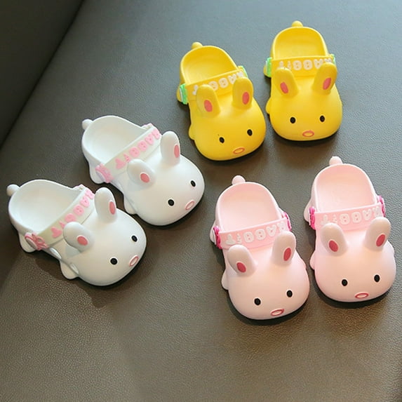 CAIXIA Garden Clogs Kids Adorable Bunny Slides for Girls Soft Indoor ...