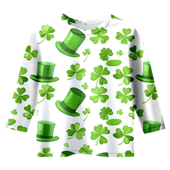 CAIXIA Girl Shirts Size 10-12 3/4 Sleeve T Shirts St Patricks Day Lucky ...