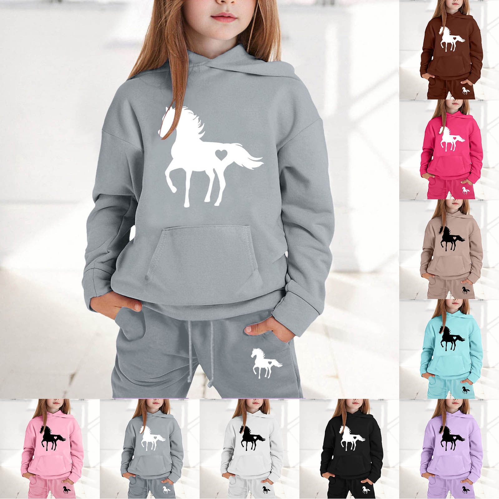 CAIXIA Girls Clothes Fall Set Girls Fall Outfits Size 7 Hoodie ...